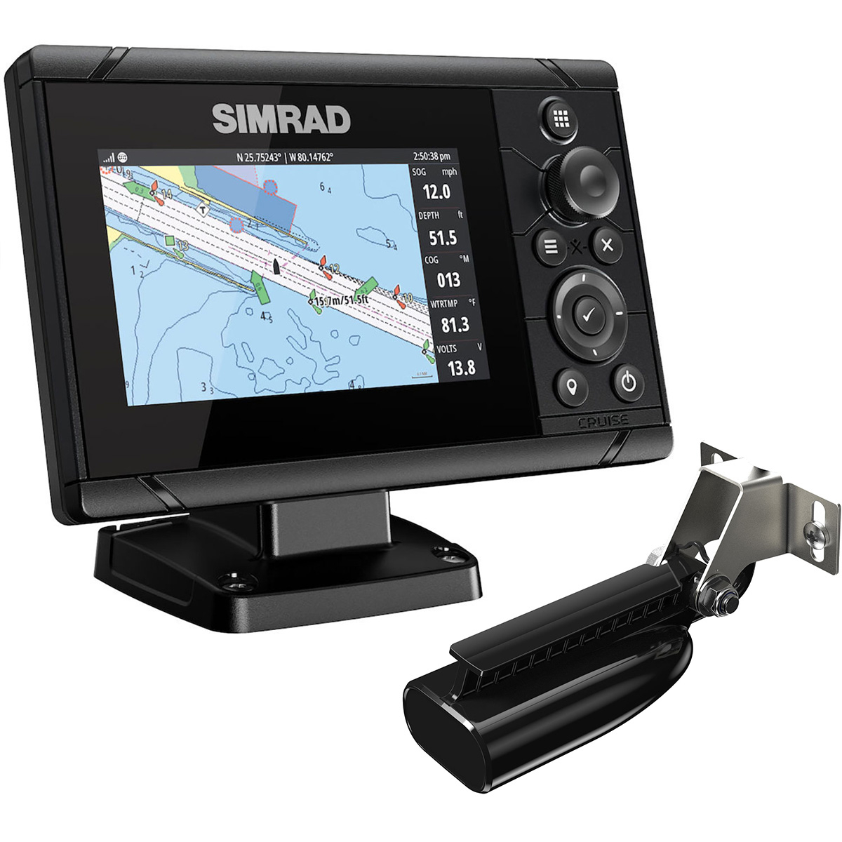Simrad Cruise 5" kartplotter med ekkolodd inkl. giver - Seatronic