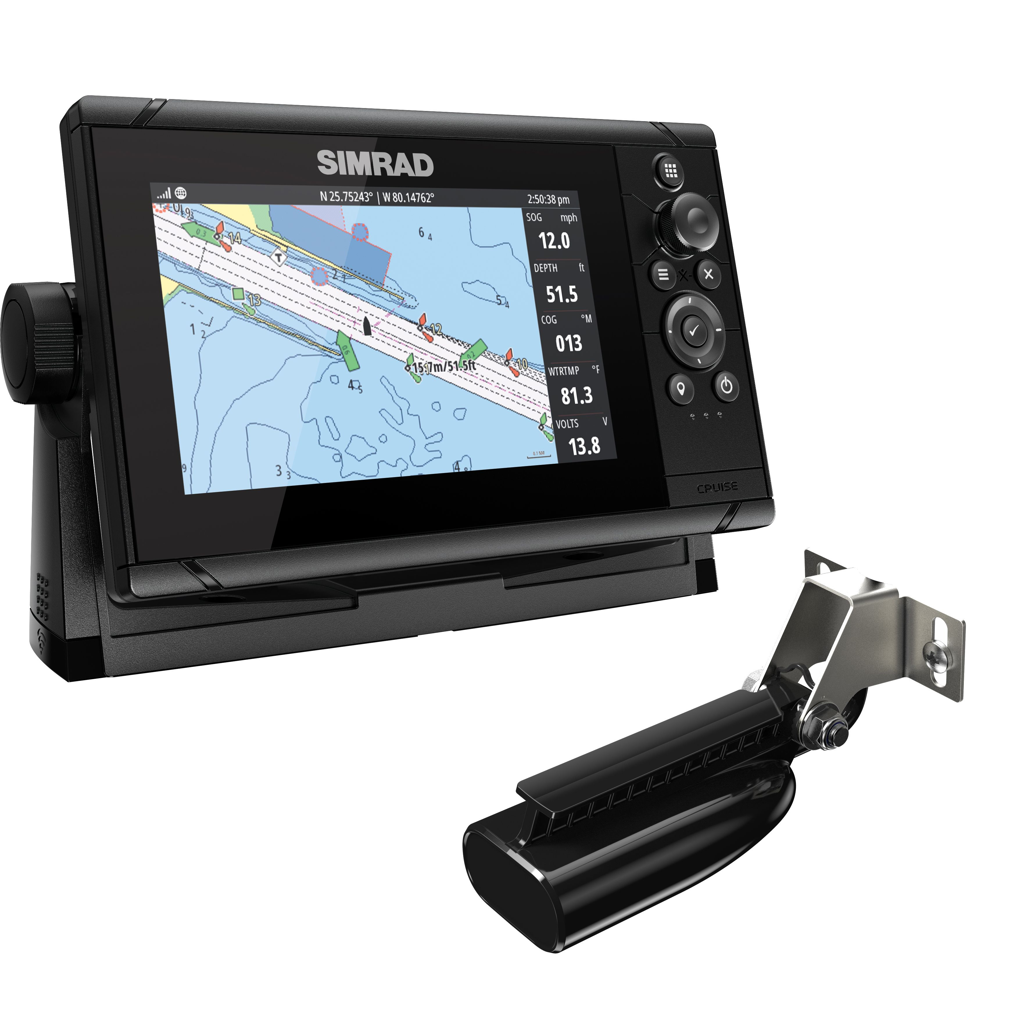 Simrad Cruise 7" kartplotter med ekkolodd inkl. giver - Seatronic