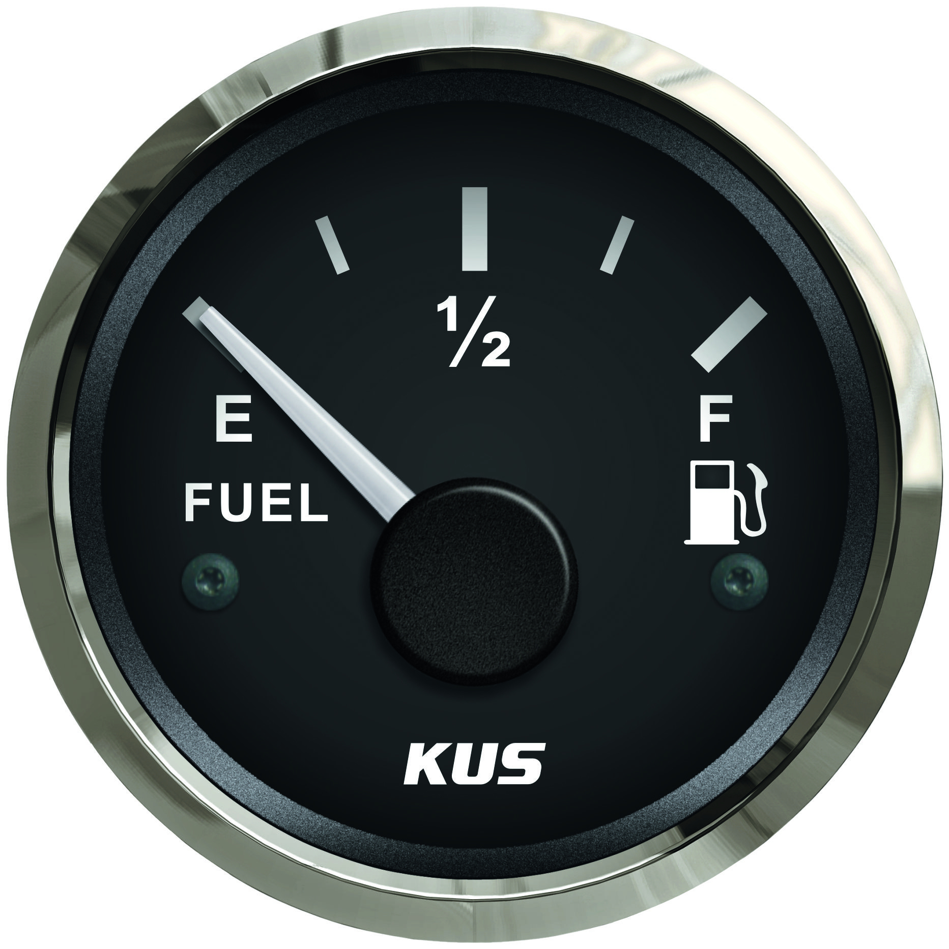 KUS Instruments analog drivstoffmåler Ø52mm (sort/rustfri) - Seatronic