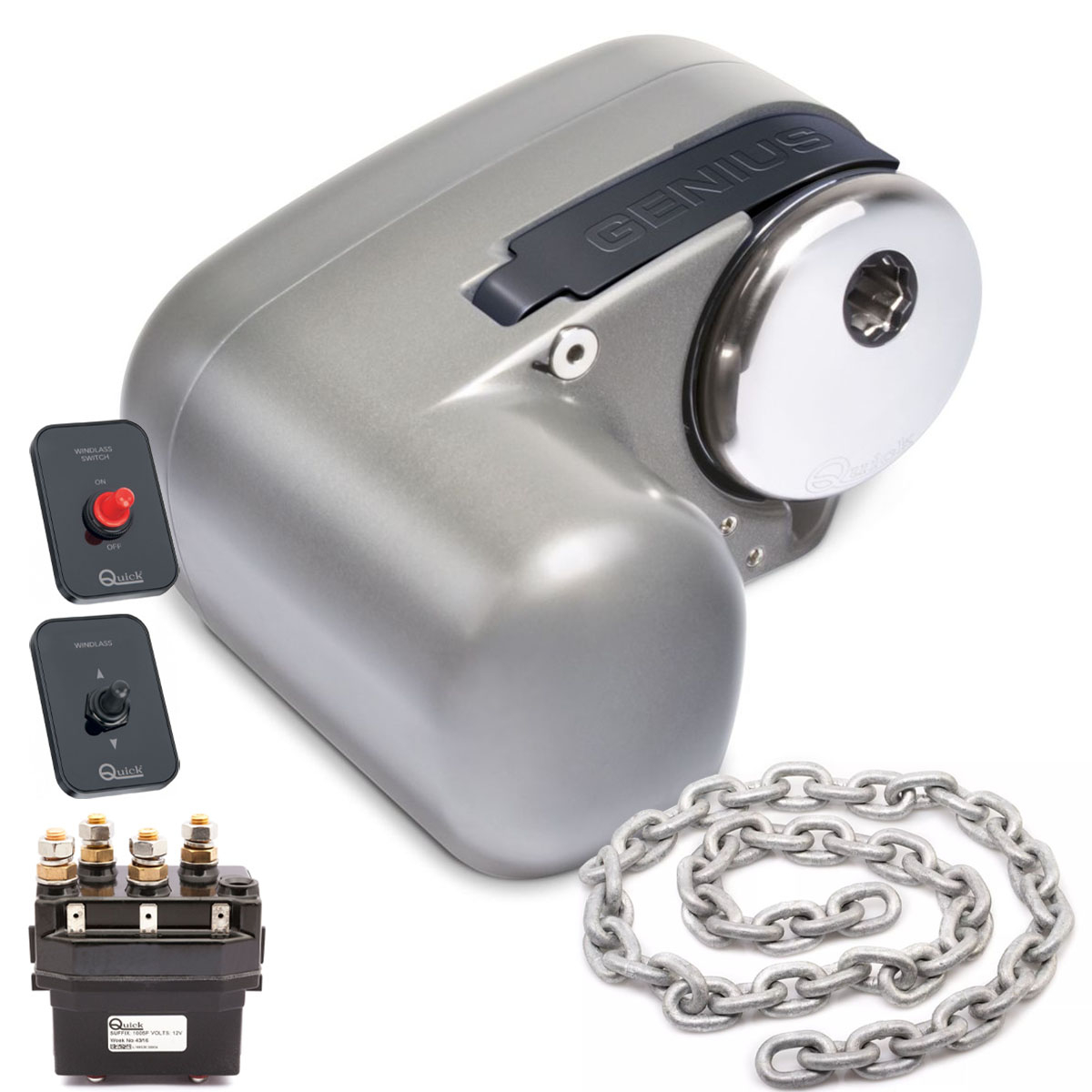 Quick Genius GP2 2000 ankervinsjpakke 12 V 800W, 8 mm kjetting - Seatronic